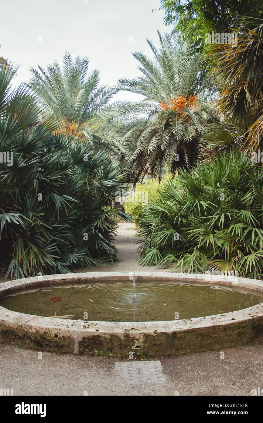 Circular pond with fountain hi-res stock photography and images - Alamy