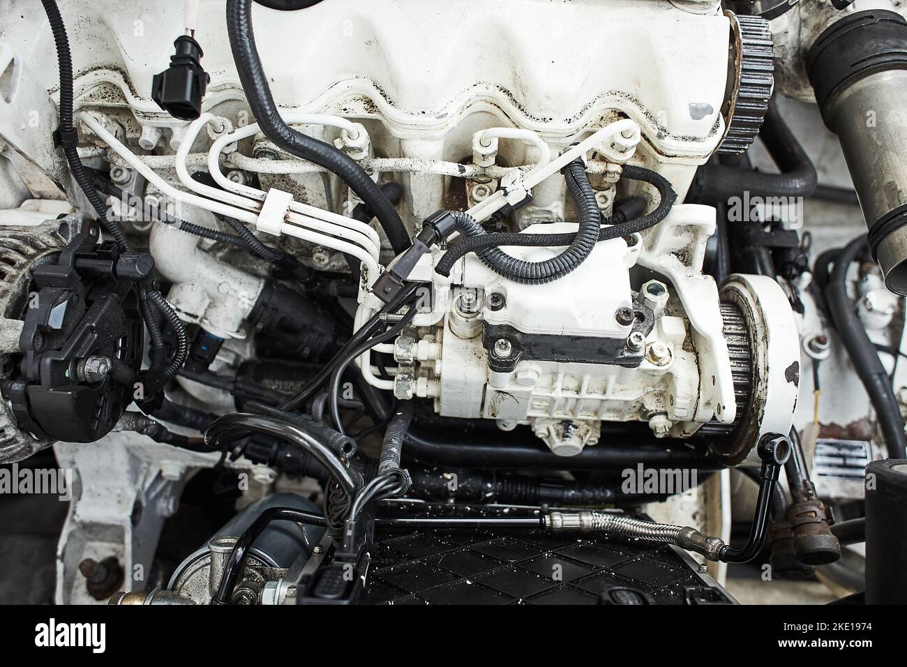 Close up of the powerful engine of the modern car Stock Photo - Alamy