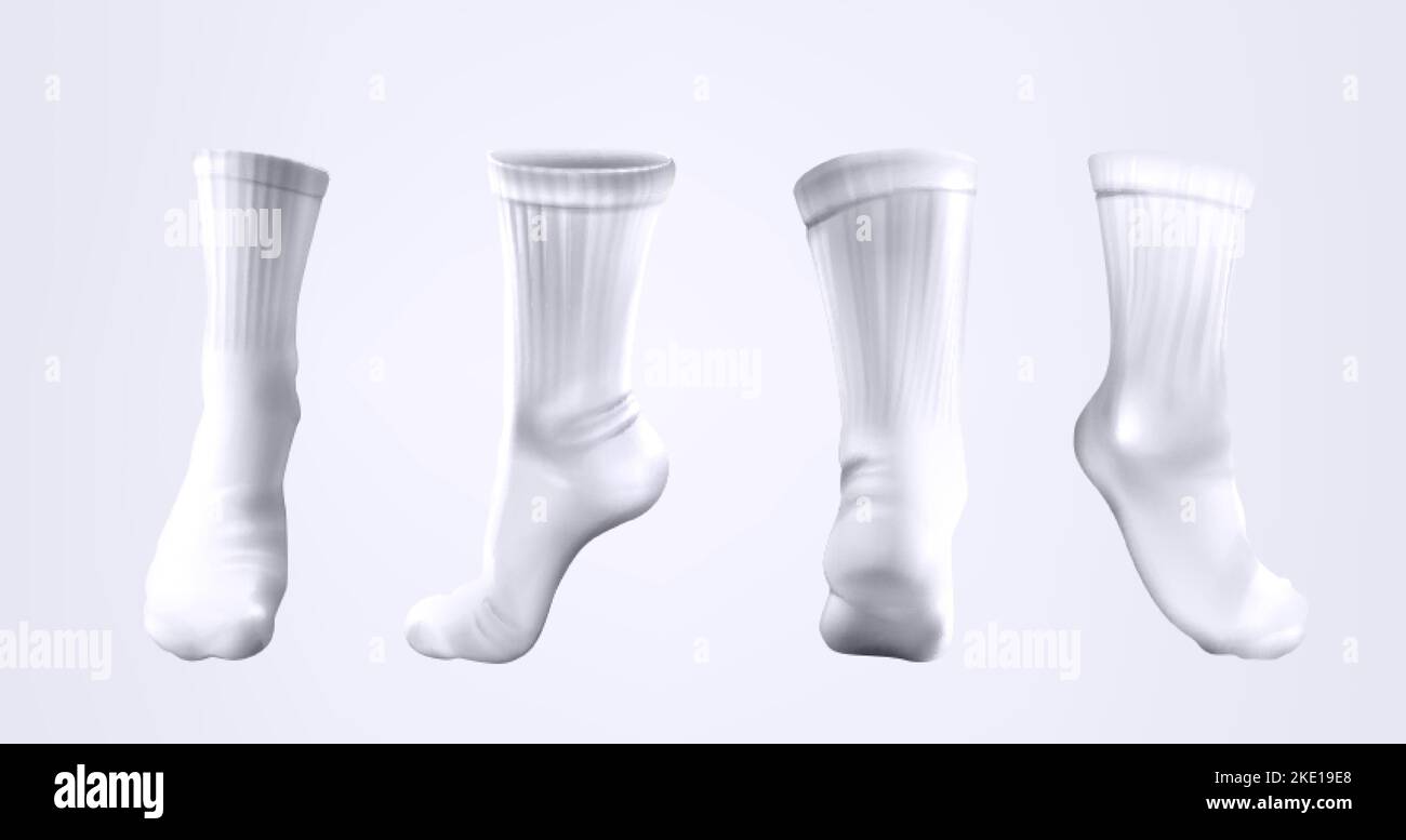 Vector 3d realistic long socks with shadow isolated on white background ...