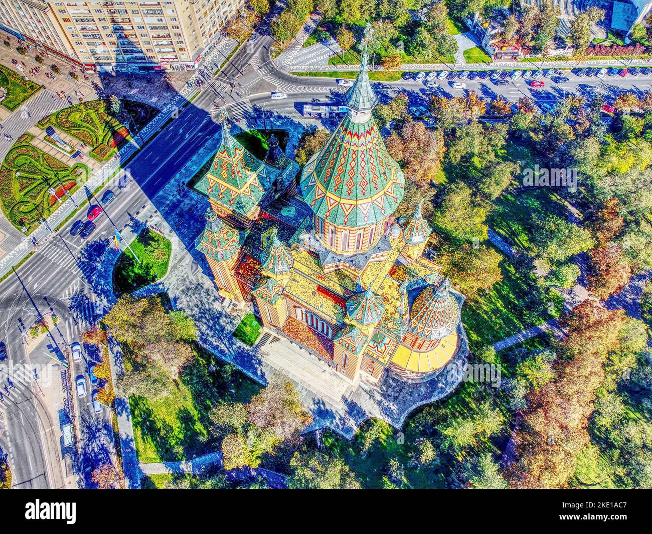 Romanian old beautiful Orthodox Metropolitan Cathedral in Timisoara ...