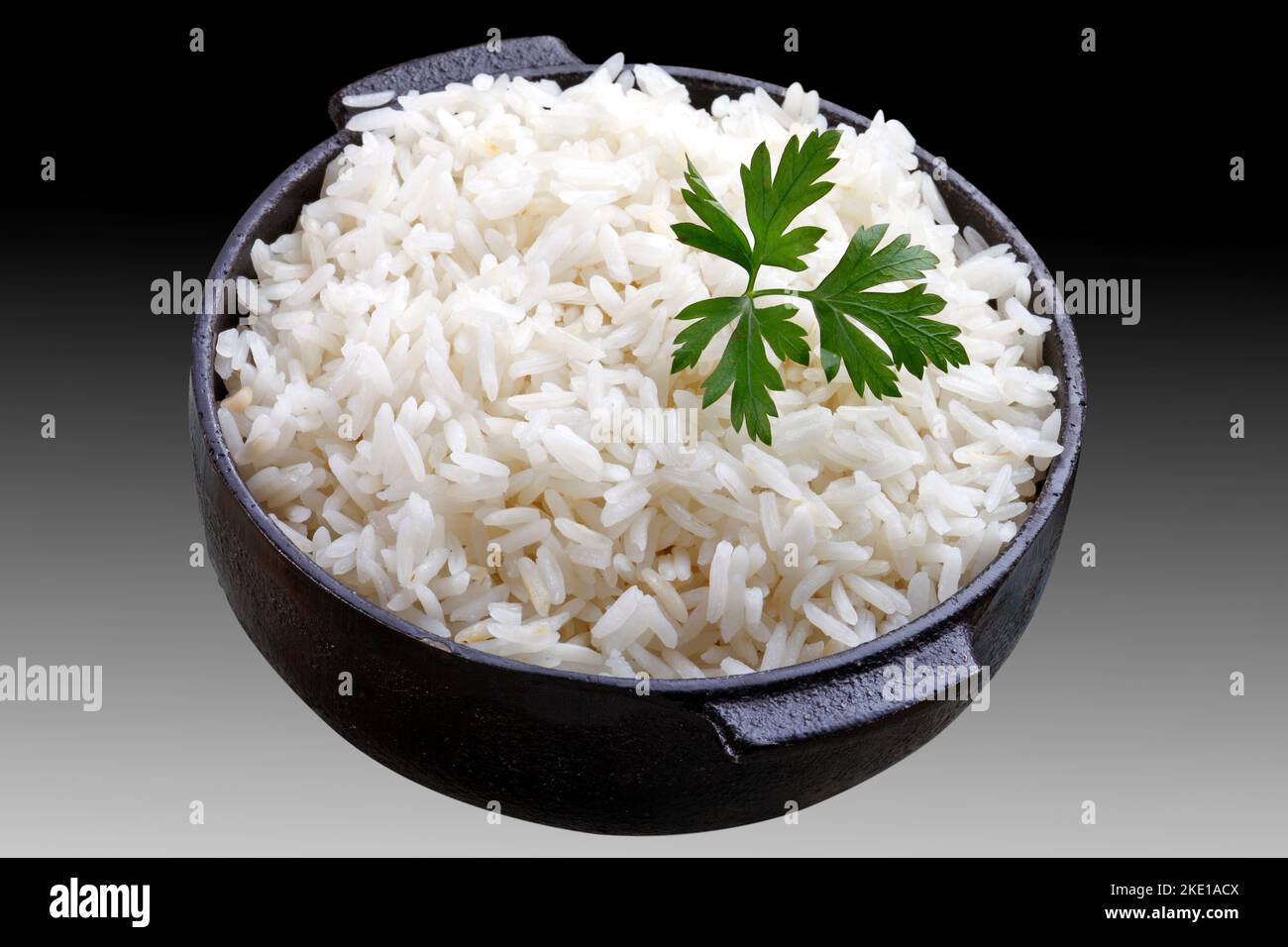 White rice cooked in iron pot Stock Photo - Alamy