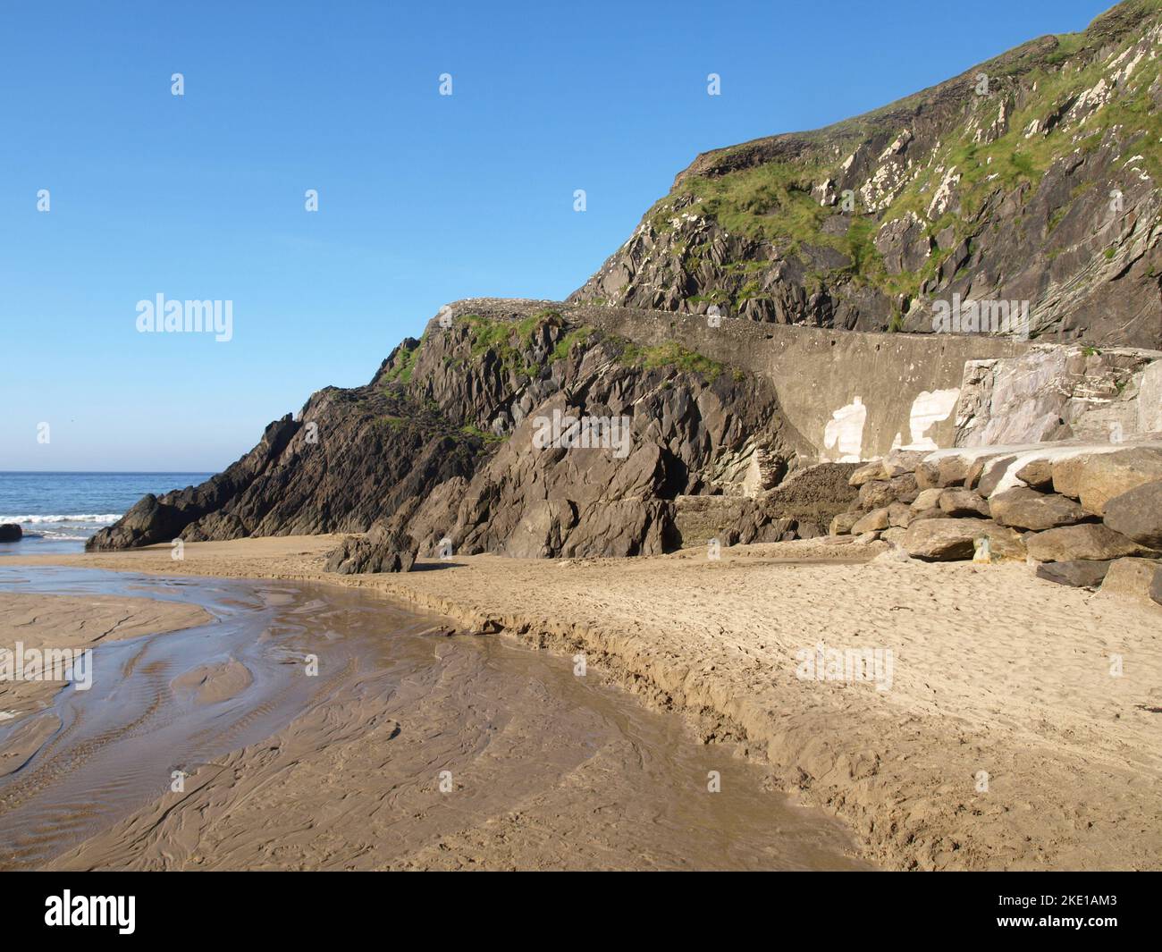 Beach near Slea Head on the Dingle Peninsula in Ireland with a clear ...