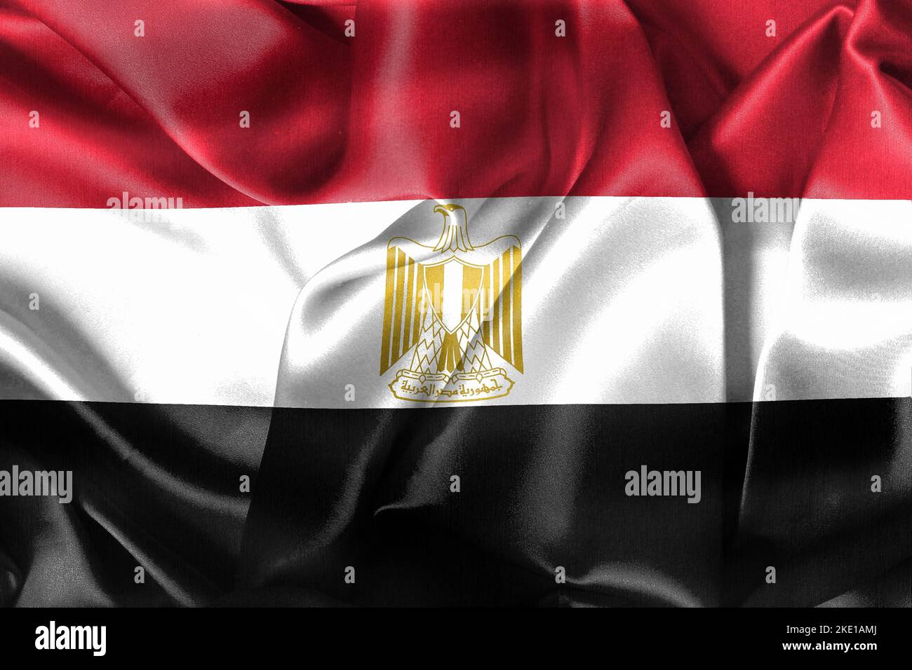 Egypt flag - realistic flag in the wind Stock Photo - Alamy