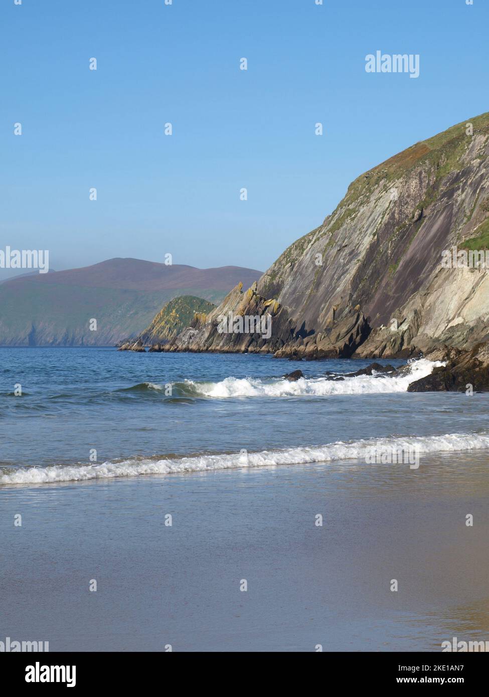 Rocks and cliffs near Slea Head on the Dingle Peninsula, County Kerry ...