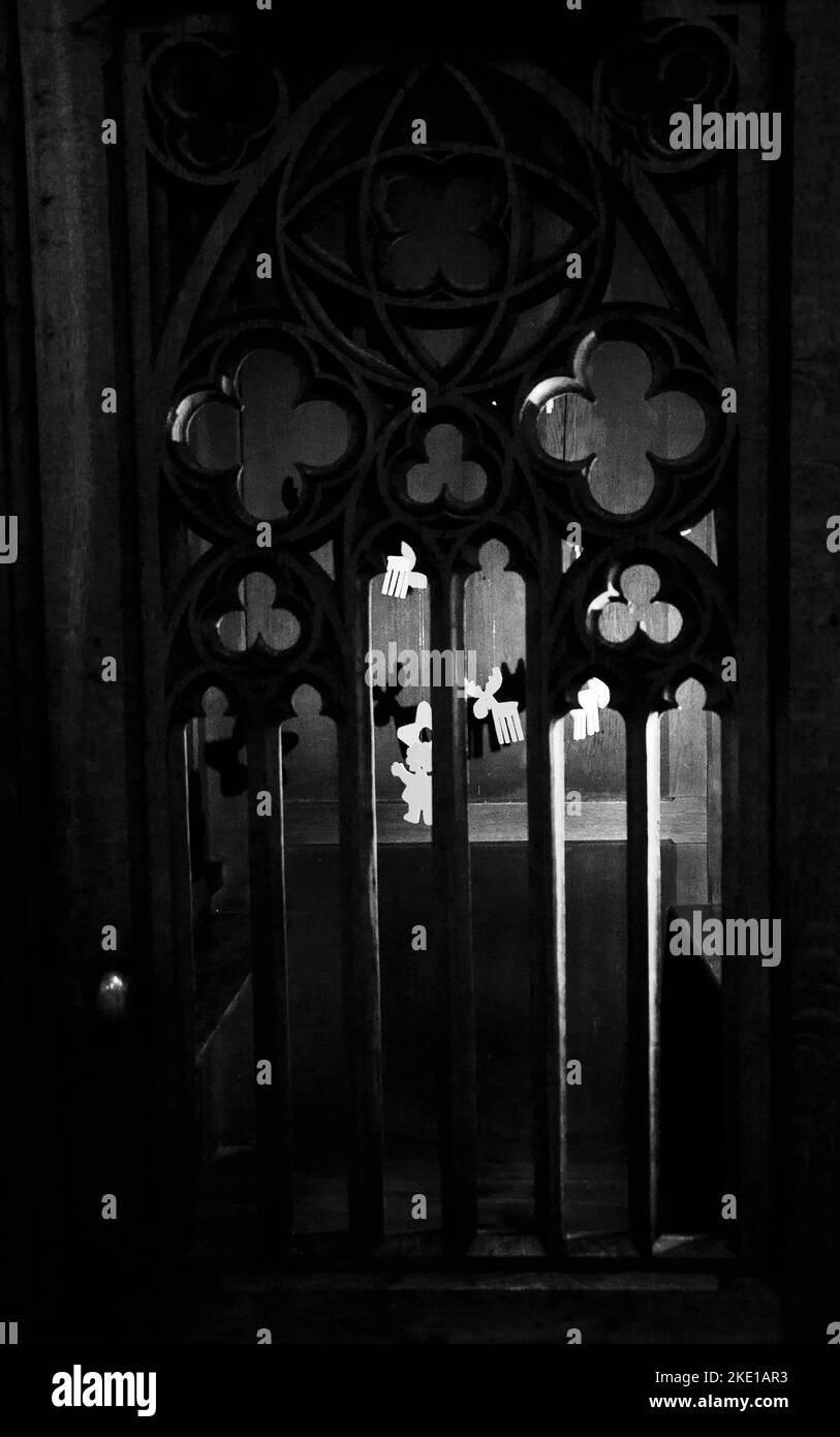 Reconciliation catholic confession Black and White Stock Photos ...