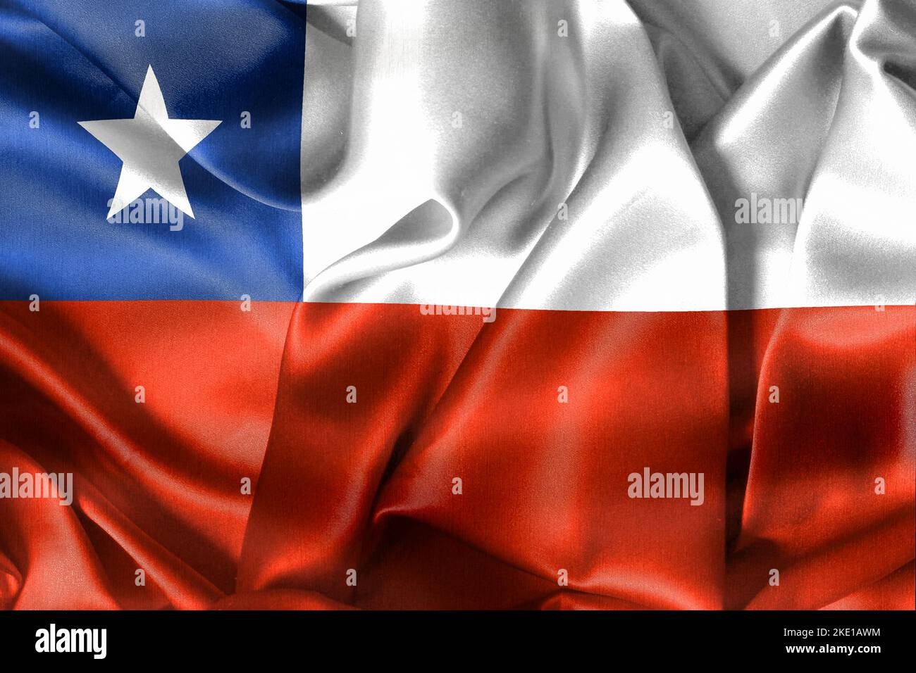 Chile flag - realistic flag in the wind Stock Photo - Alamy