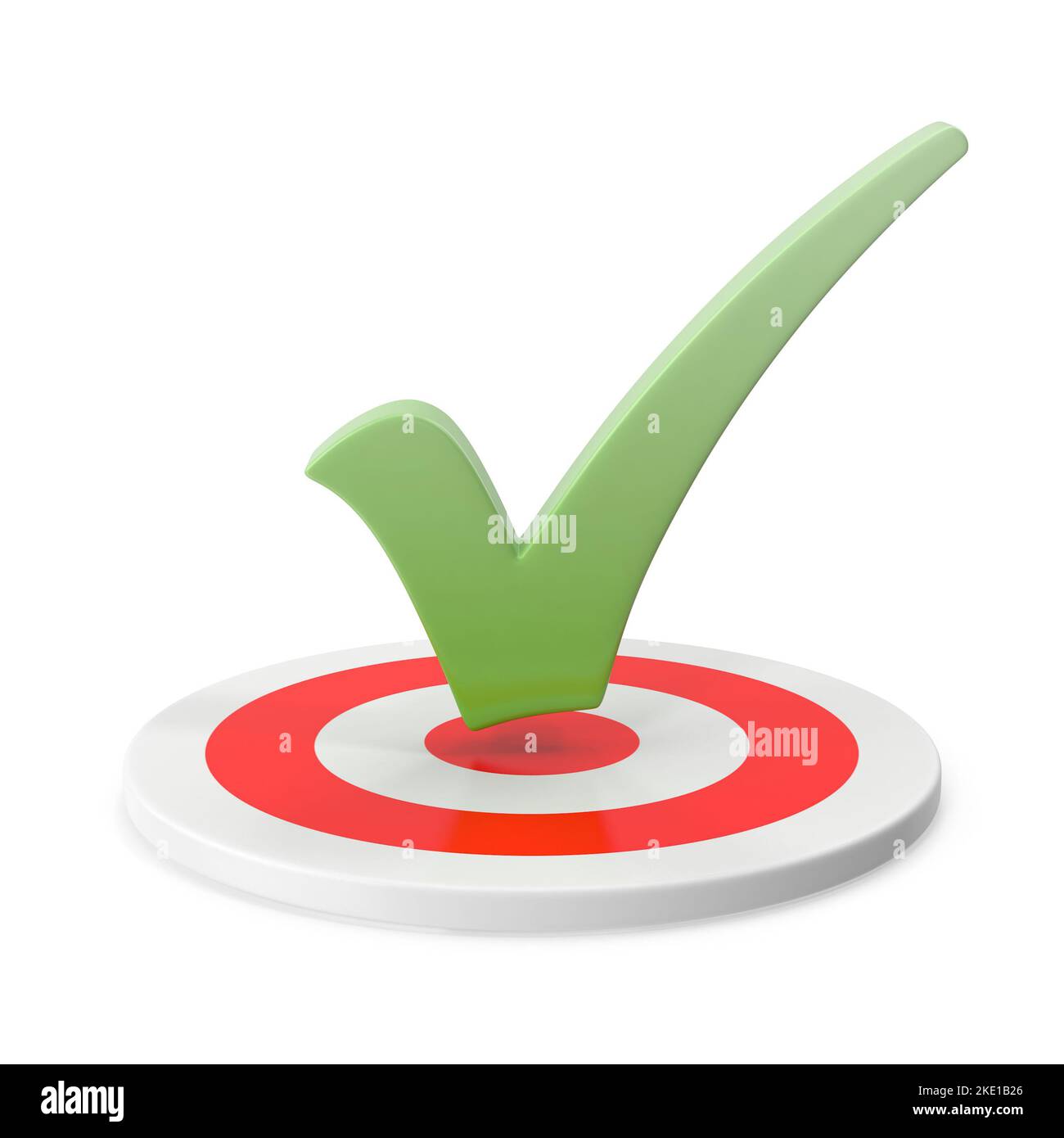 Target and Check Mark , This is a 3d rendered computer generated image ...