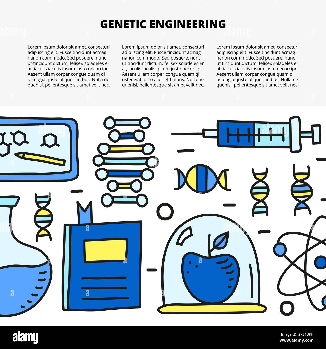Article template with space for text and doodle colored genetic ...