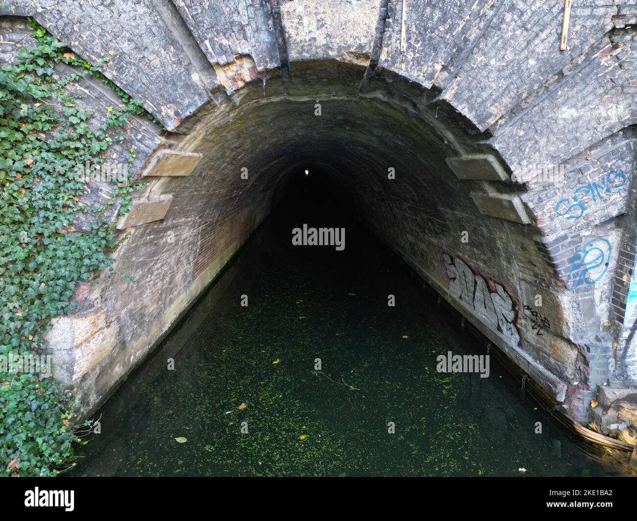 A scenic view of the entrance of the Islington tunnel located in London ...