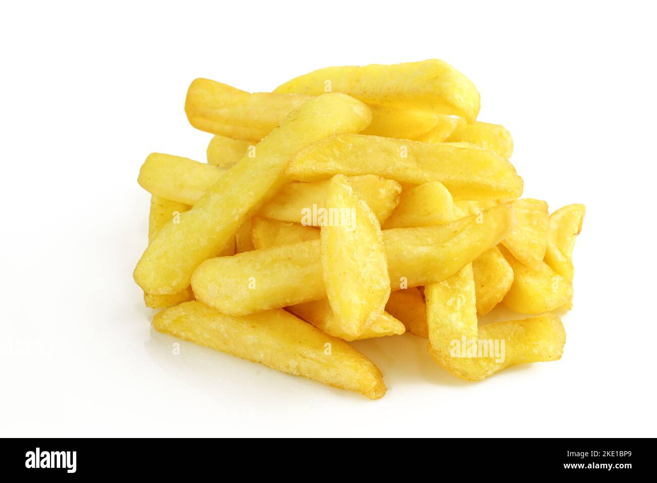 Pile of prepared french fries isolated on white background. Potato ...