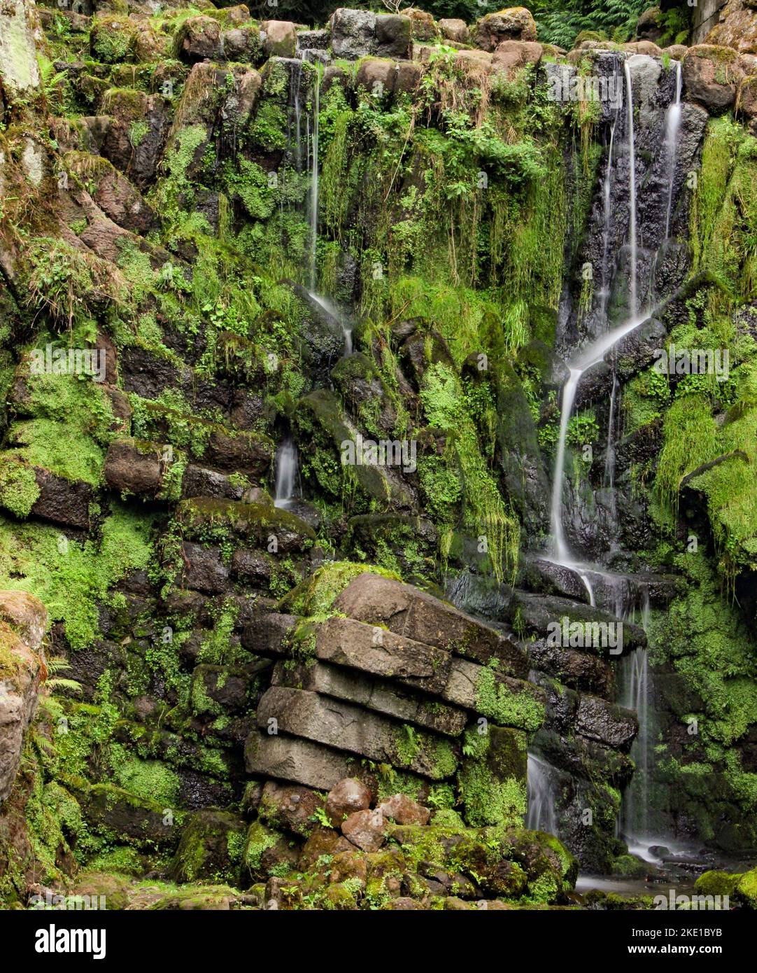 some little waterfalls going down the stonesteps Stock Photo - Alamy