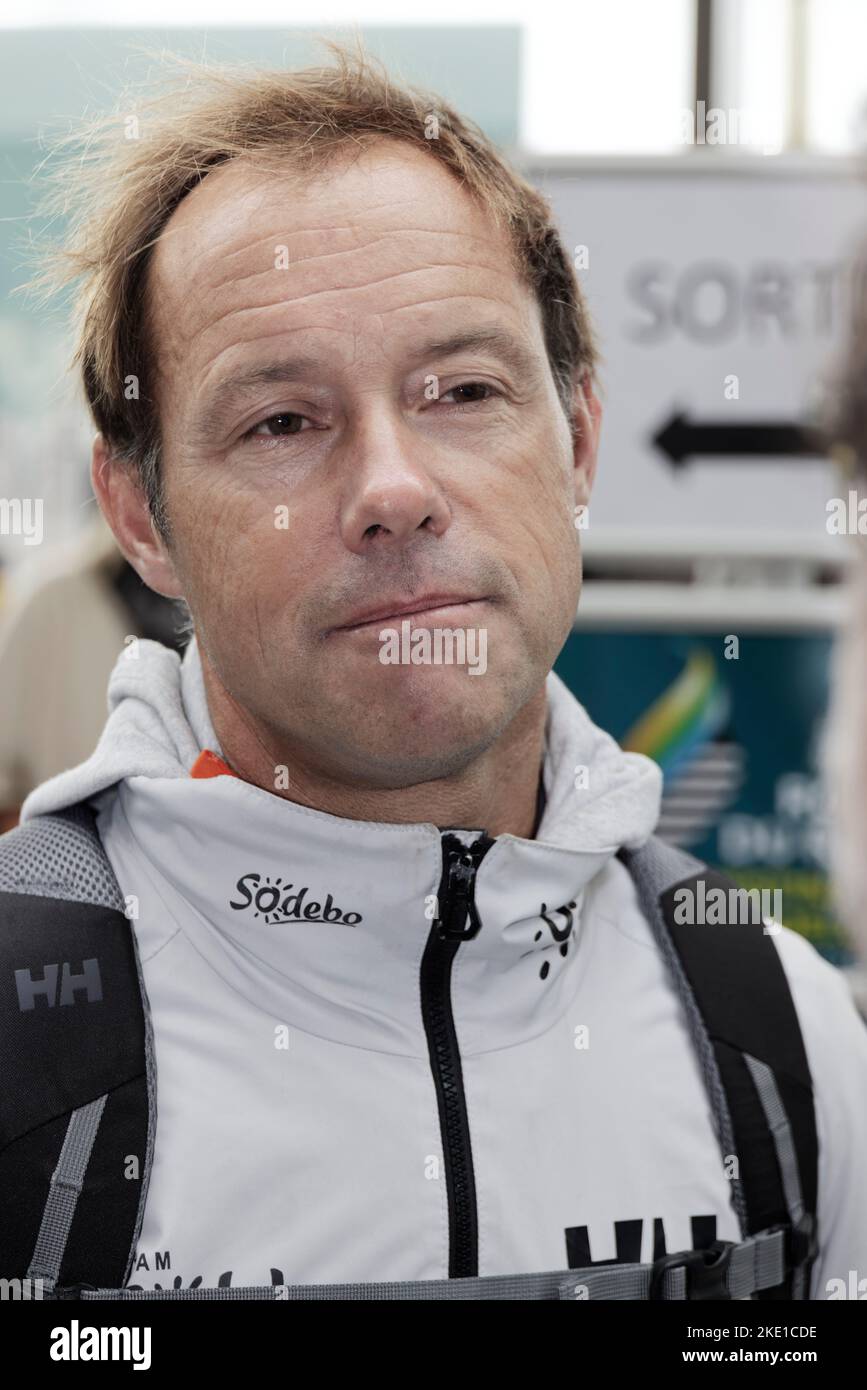 Saint-Malo, France. 5th Nov, 2022. Thomas Coville, skipper of Sodebo ...