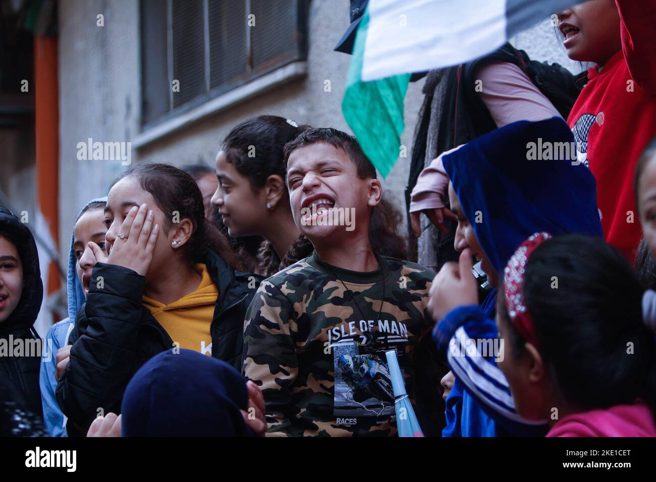 Relatives mourn during the funeral of the Palestinian teenager Majdi ...