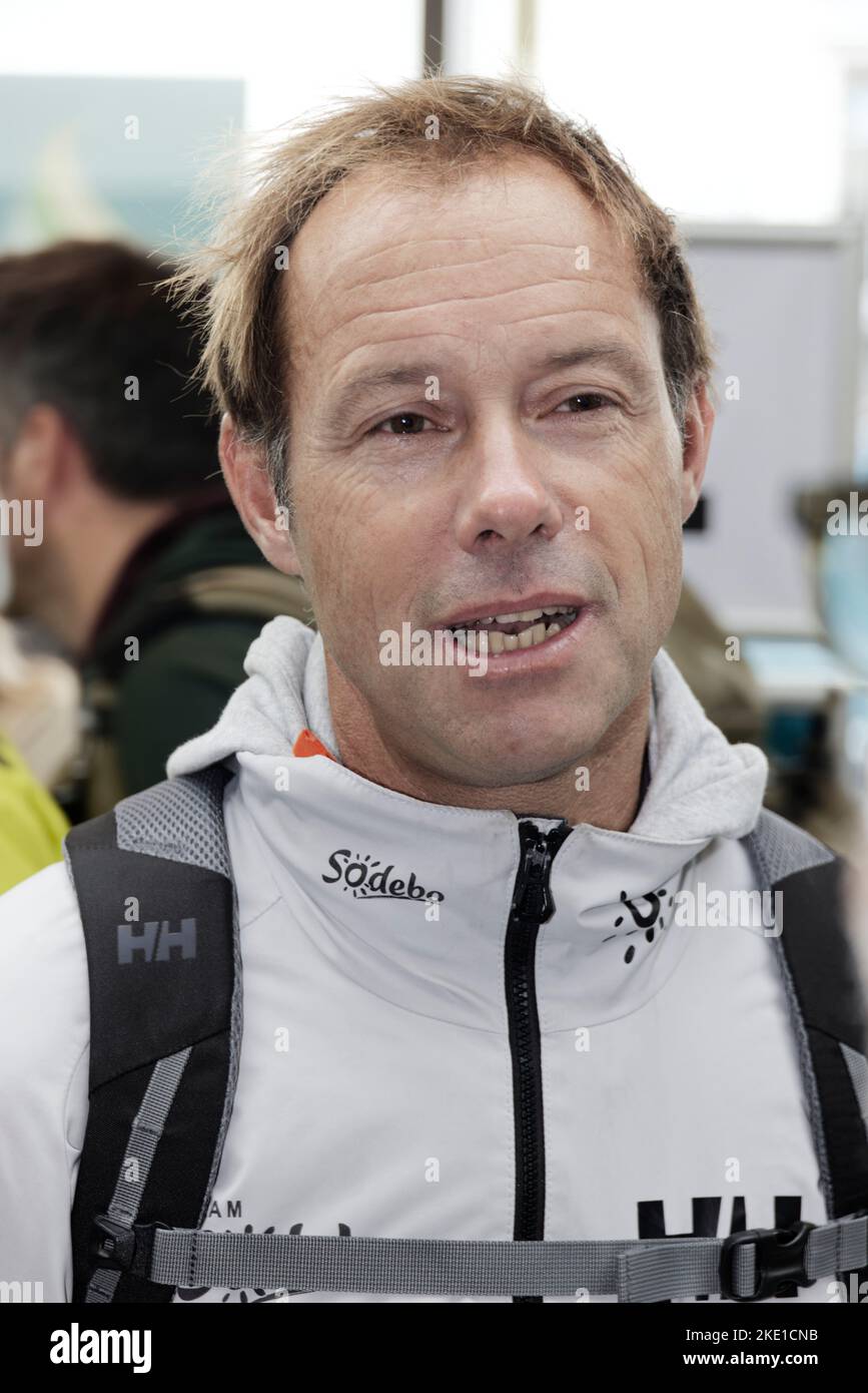 Saint-Malo, France. 5th Nov, 2022. Thomas Coville, skipper of Sodebo ...