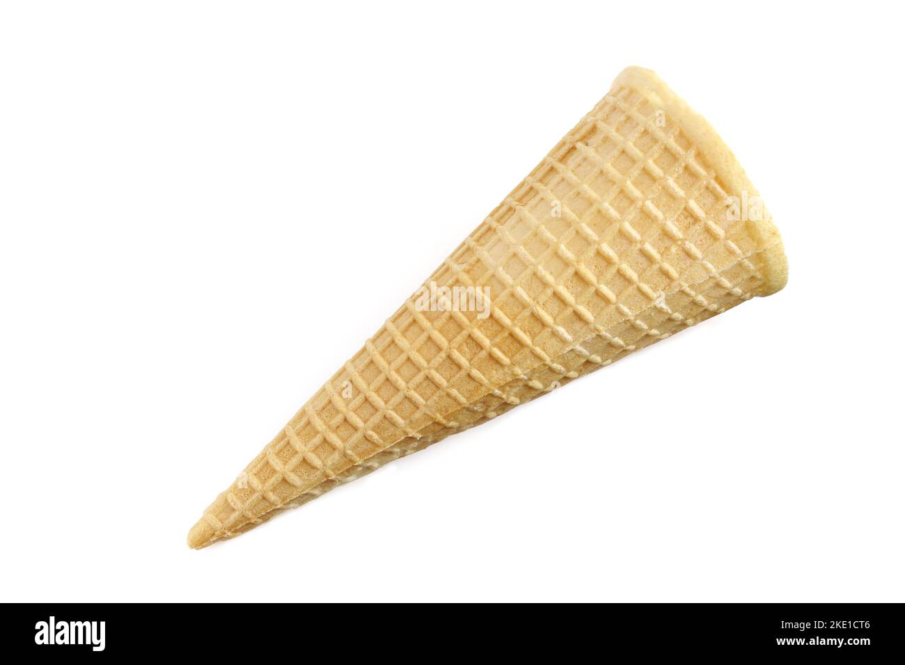 Empty ice cream cone isolated on white background.Wafer cornet Stock ...