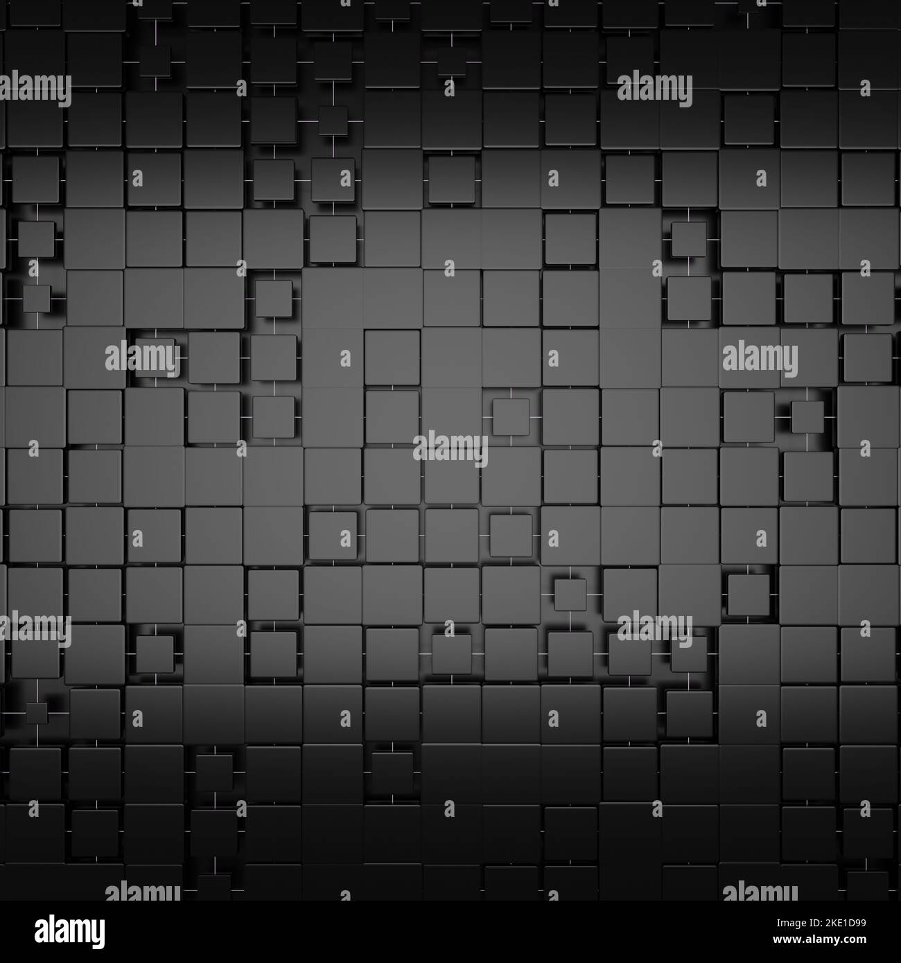 Blockchain network background texture. Black square different size ...