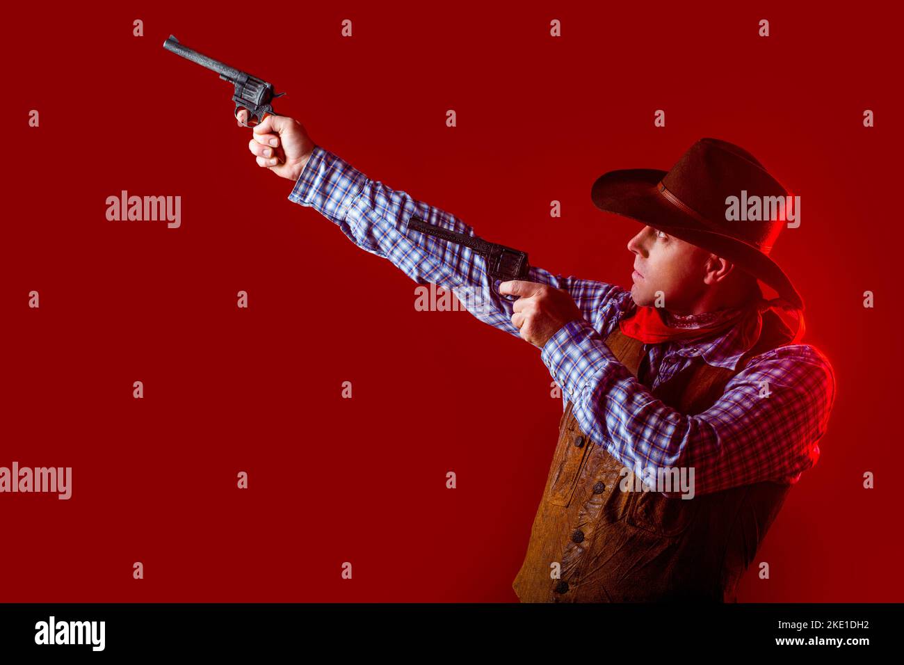 Western man with hat. Portrait of farmer or cowboy in hat. American ...