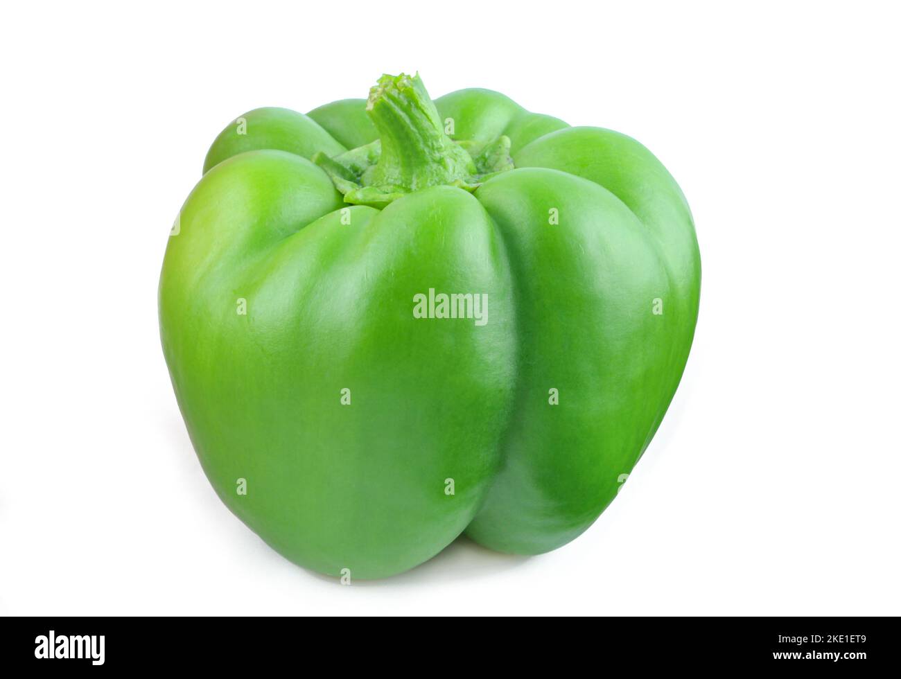 Whole green bell pepper paprika isolated on white background Stock ...