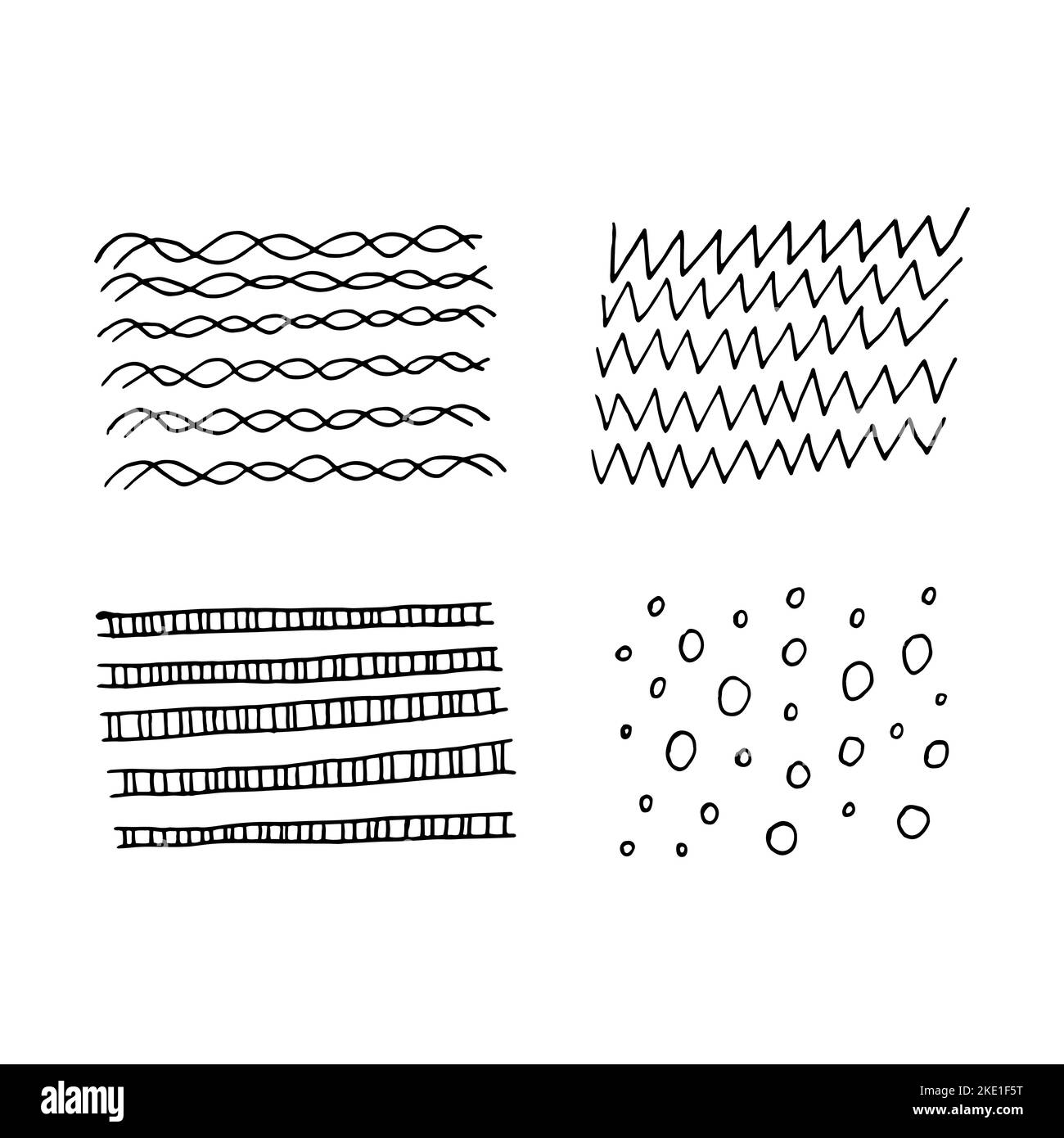 Set of scribble abstract doodle textures isolated on white background ...