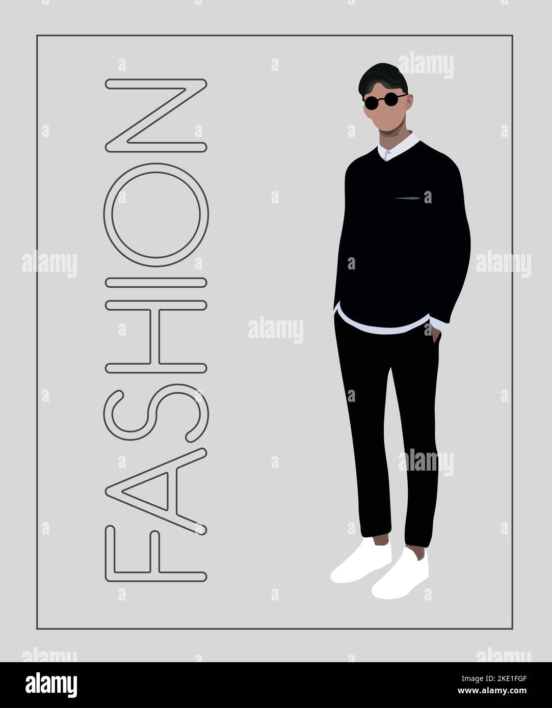 Stylish man. Cartoon male characters. Men in fashion clothes. Flat ...