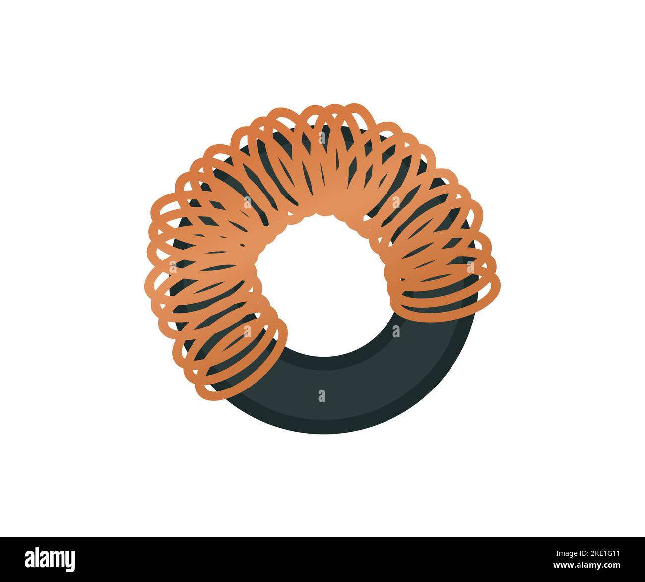 Induction coil with copper wire winding soldered logo design ...