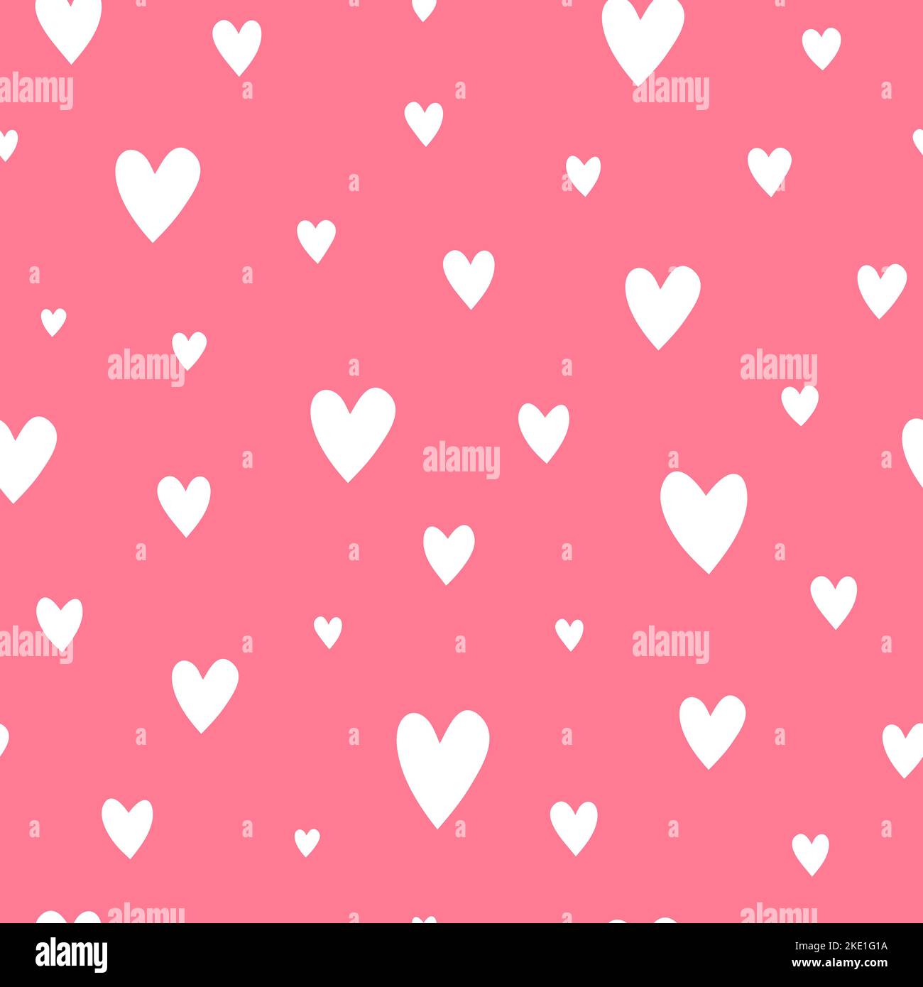 Cute simple pink seamless pattern with white hearts. Great for ...