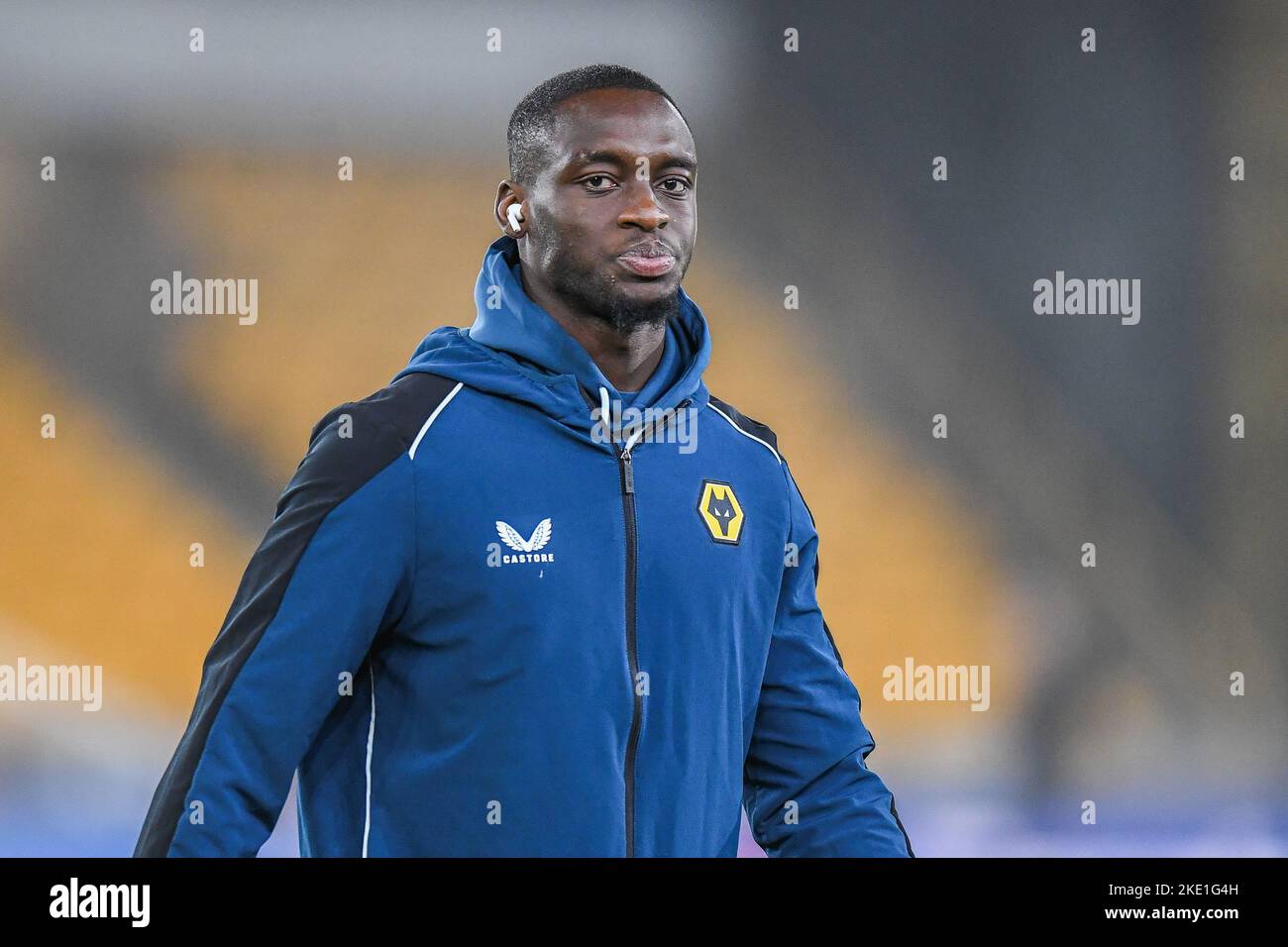 Toti Gomes #24 of Wolverhampton Wanderers pre match pitch inspection ...