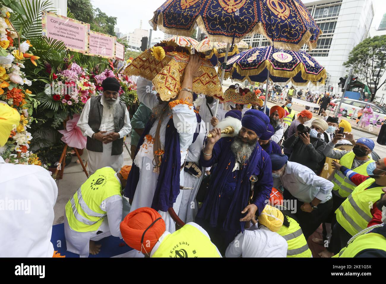 Transportation of the Guru Granth Sahib (the central holy religious ...