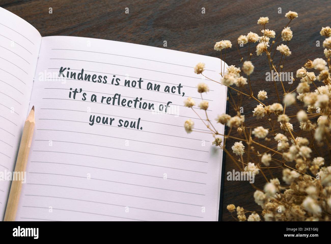 Note pad with inspirational text - Kindness is not an act, it's a ...