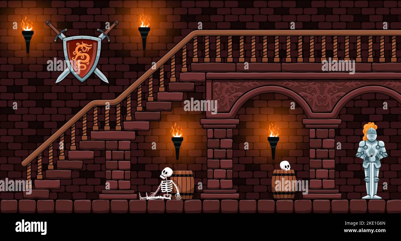 Castle stone stairs cartoon Stock Vector Images - Alamy