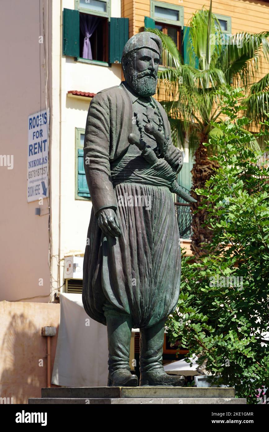 Anagnostis Mantakas (freedom fighter) statue, Chania, Hania, Crete ...
