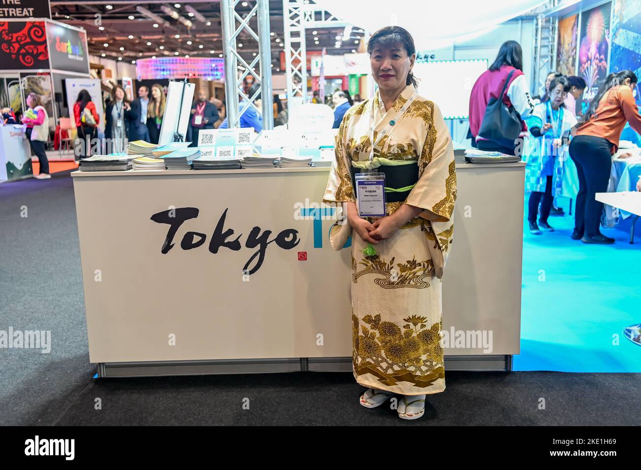 London, England, UK. 9th Nov, 2022. Tokyo Tourism exhibitors at Where ...