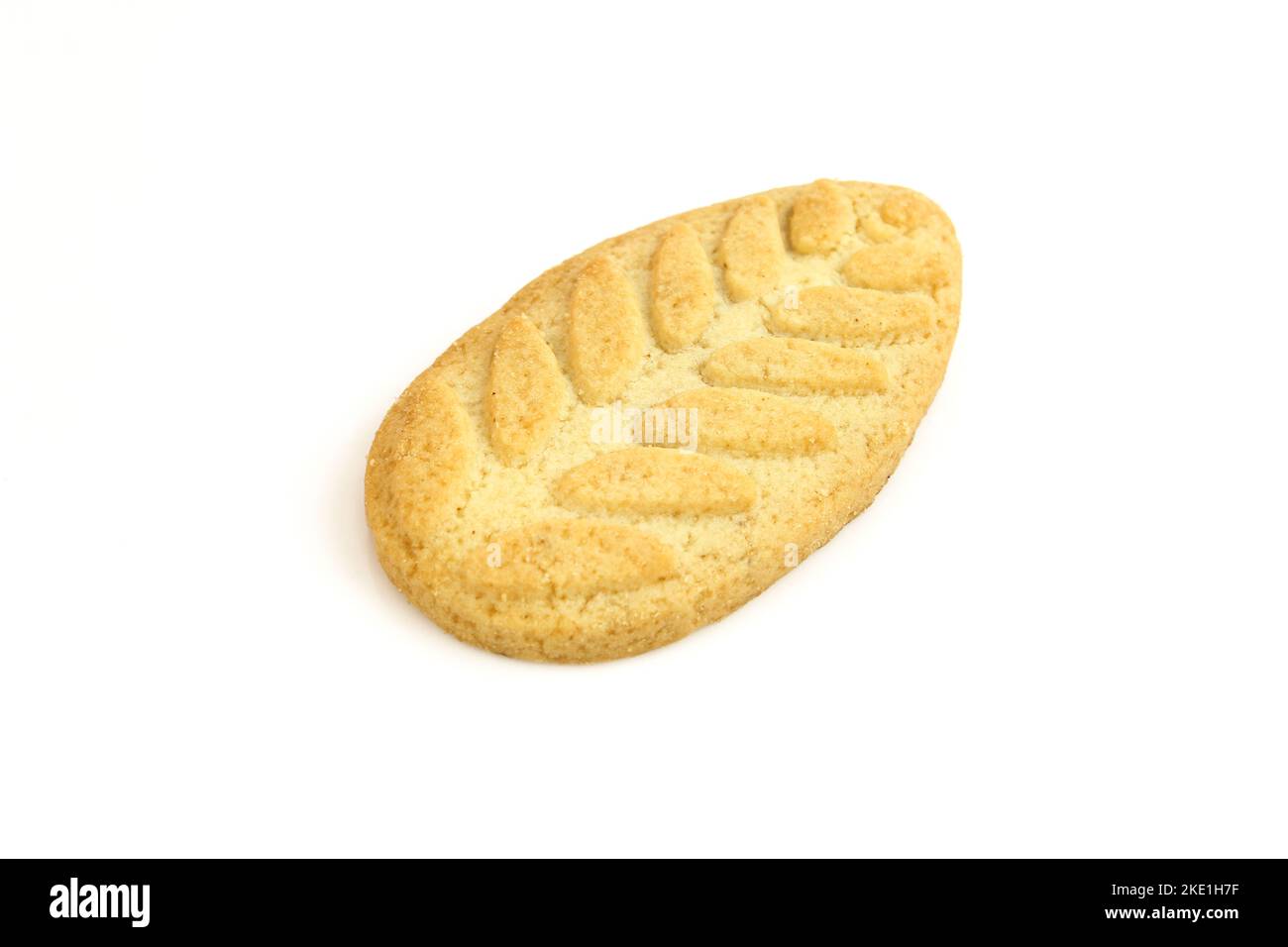 Single leaf shaped cookie biscuit isolated on white background Stock ...