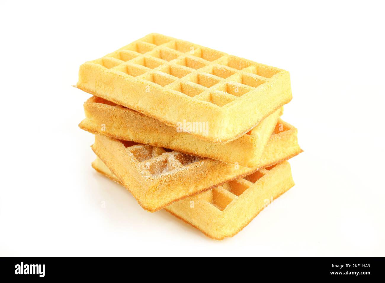 Stack of belgian waffles isolated on white background Stock Photo - Alamy