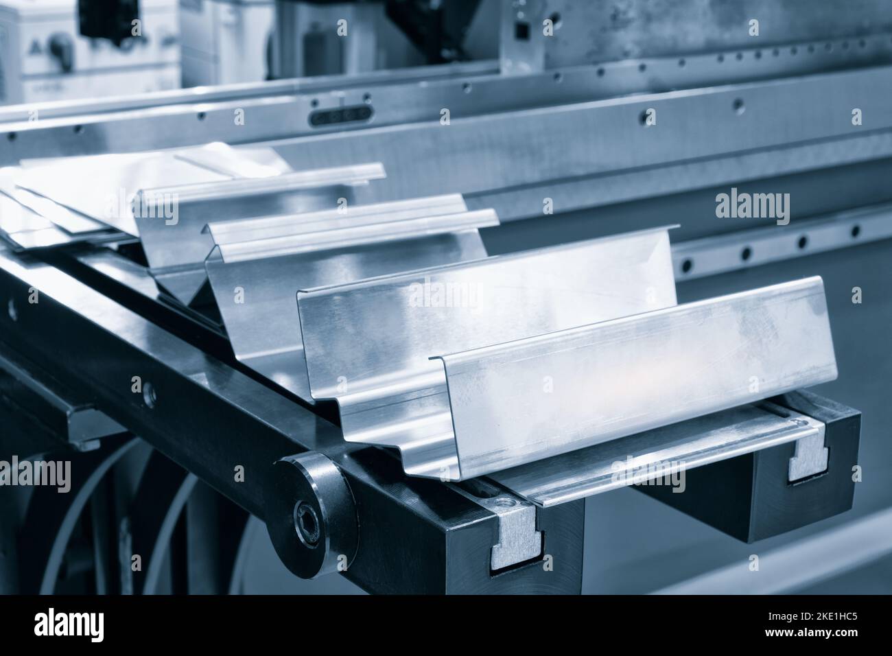 Metal products bent on a bending machine. Factory made products ...