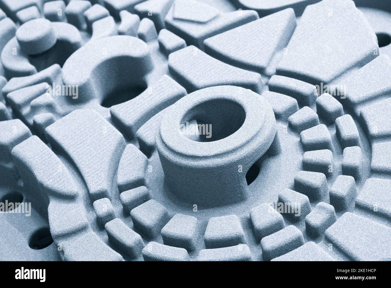 Open detail block of 3D printing . Close-up, industrial metalworking ...