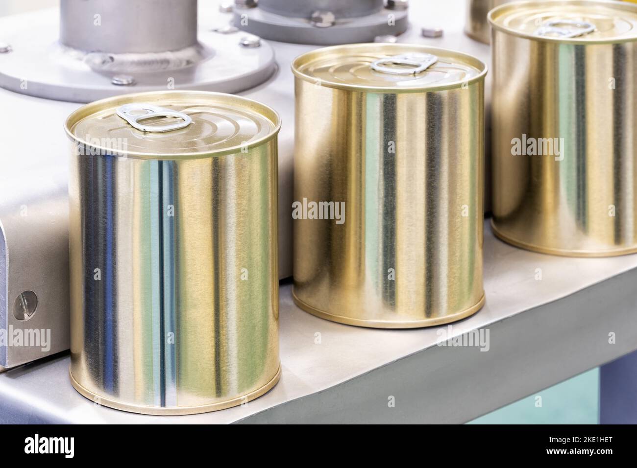 Industrial machine used in canning jar production. A close-up view ...