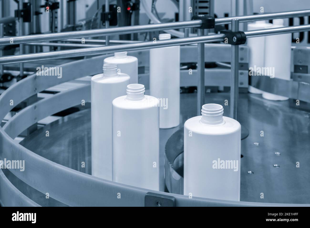 pharmaceutical industry, medicine pills are filling in the bottle on ...