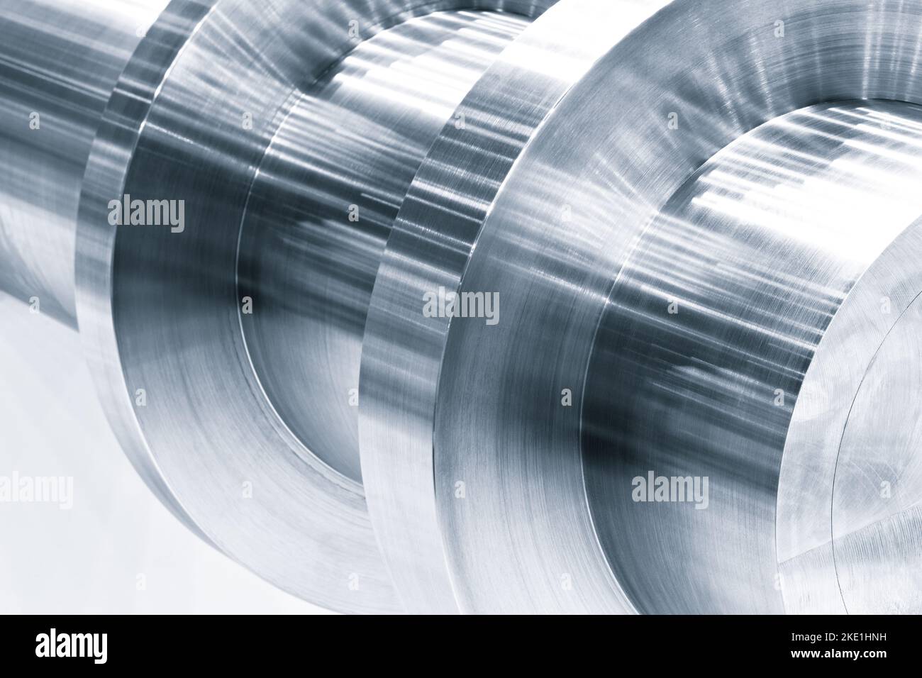 Metal shaft detail closeup, industrial metalworking concept background ...