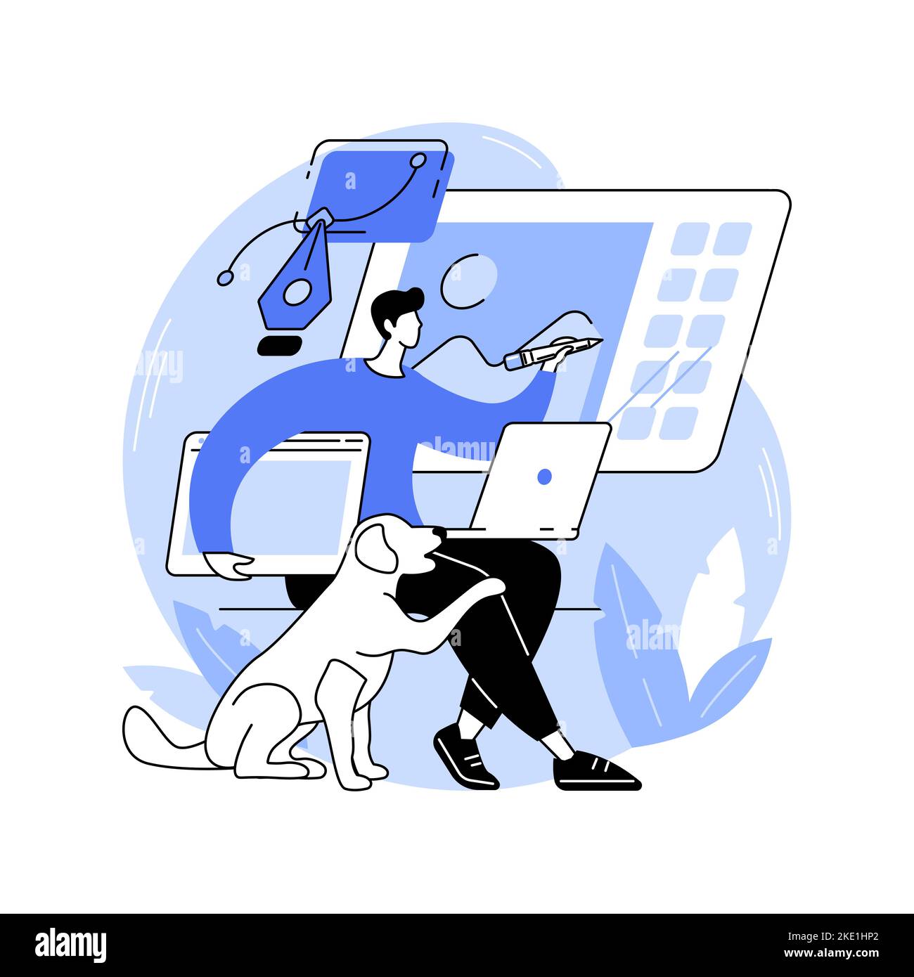 Graphic designer isolated cartoon vector illustrations Stock Vector ...