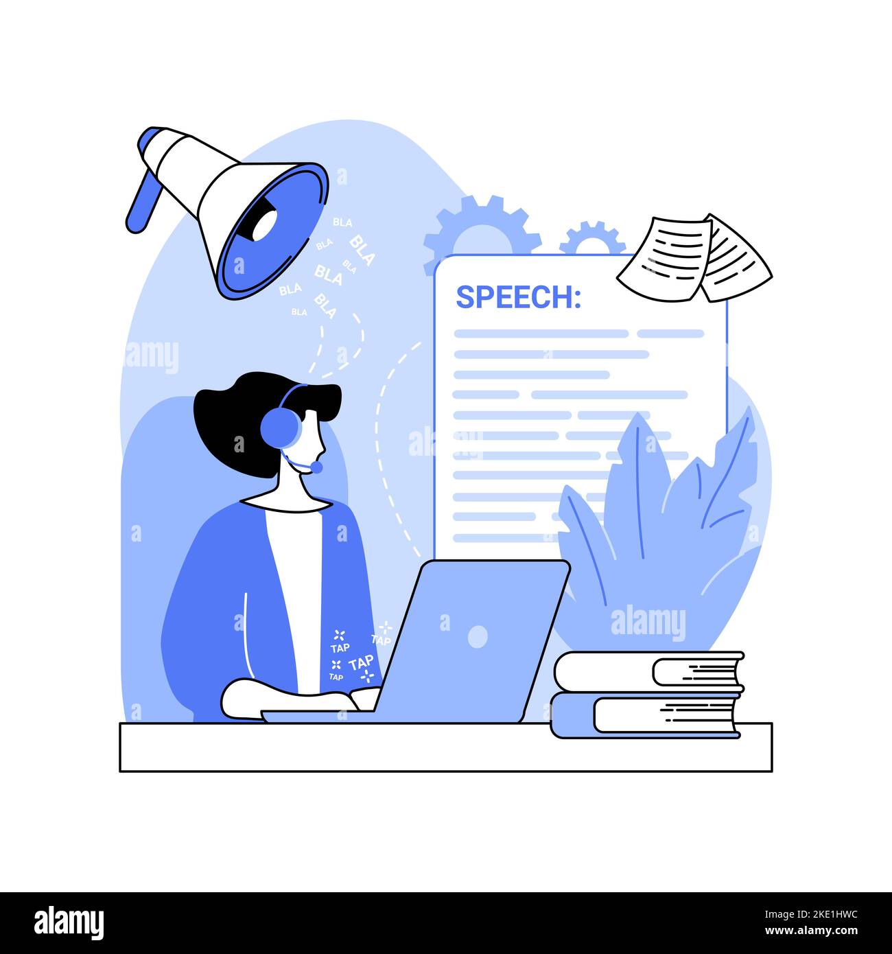 Transcription service isolated cartoon vector illustrations Stock ...