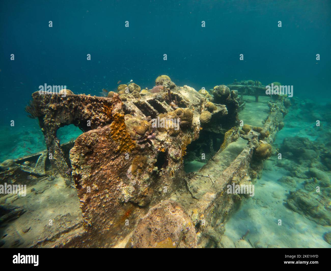 An underwater view of an actual tugboat Stock Photo - Alamy