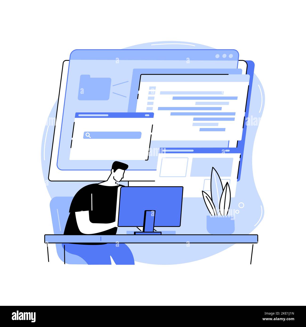 Software developer isolated cartoon vector illustrations Stock Vector ...