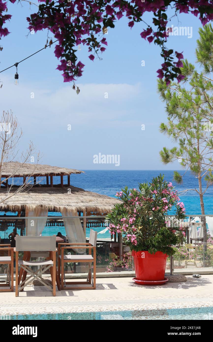 Pictures from my summer vacation at the beach of Drymades Stock Photo ...