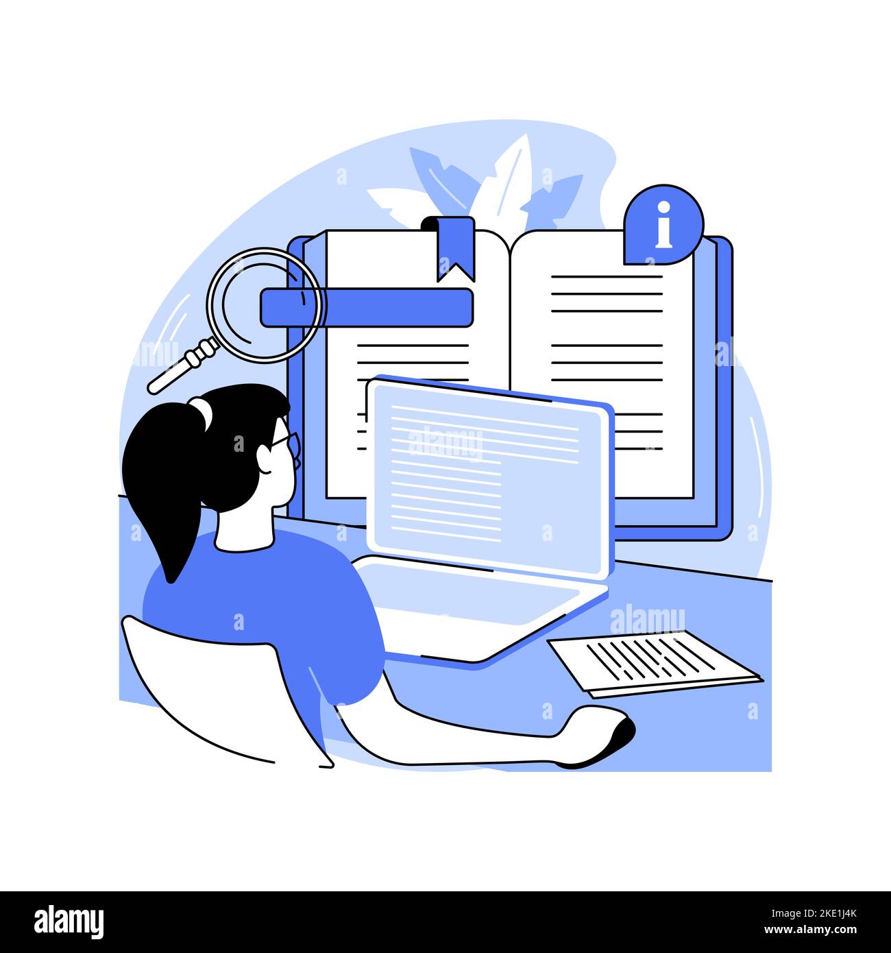 Remote proofreading isolated cartoon vector illustrations Stock Vector ...