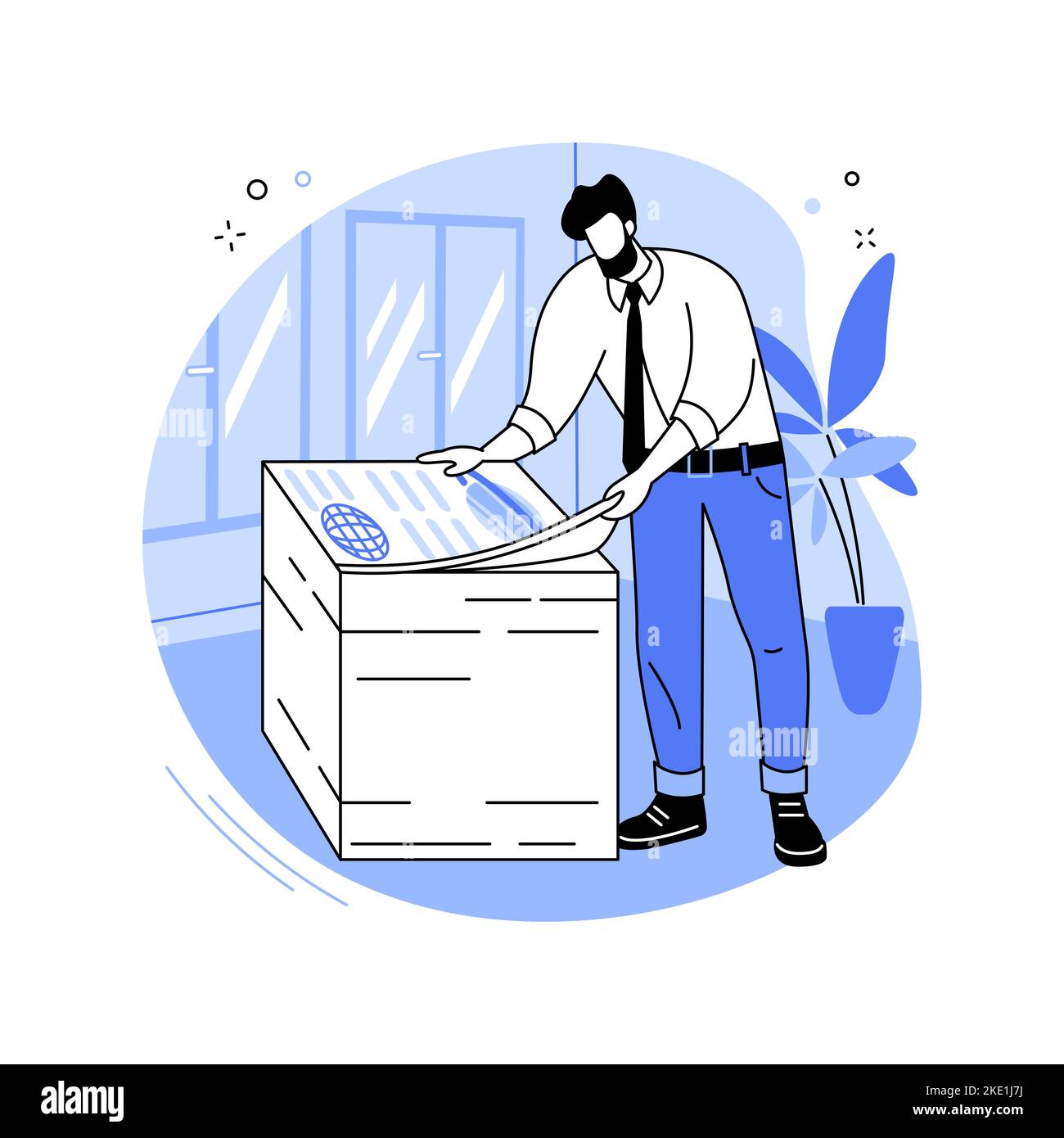 Printing company isolated cartoon vector illustrations Stock Vector ...