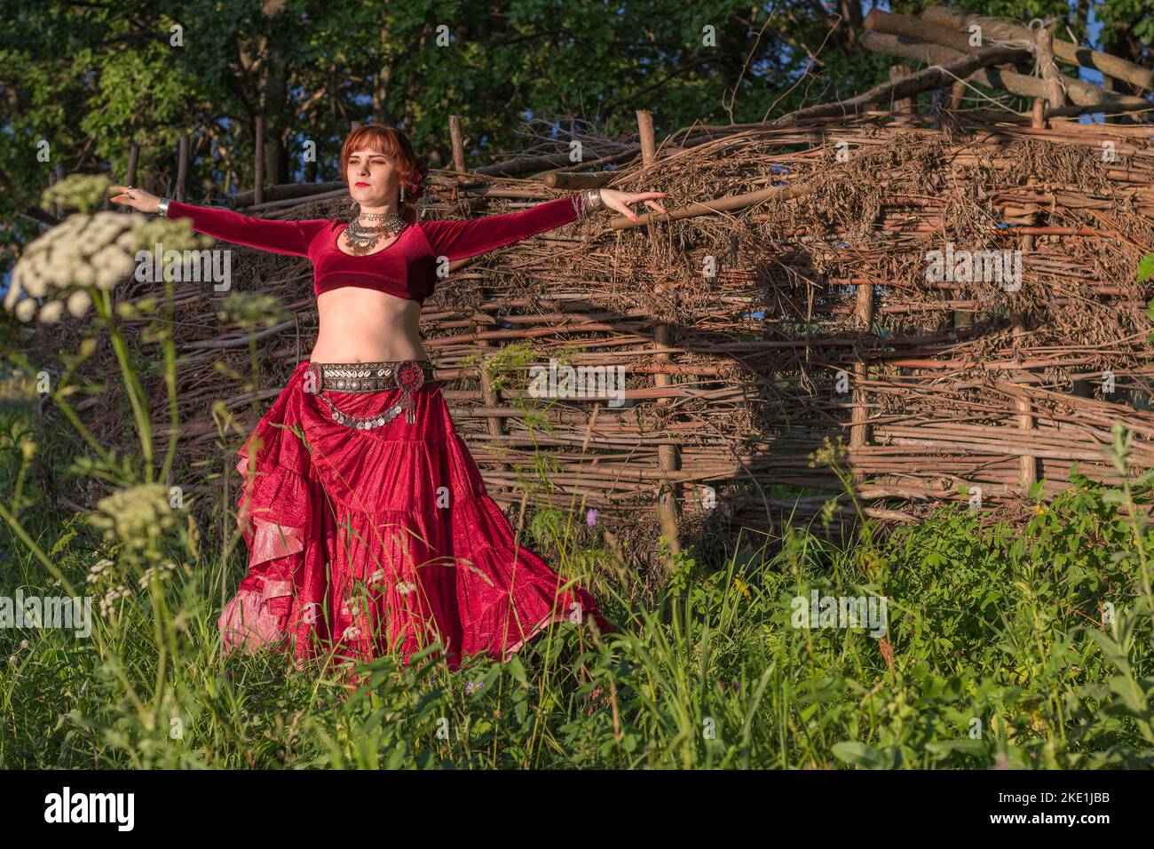 Red ball gown hi-res stock photography and images - Alamy