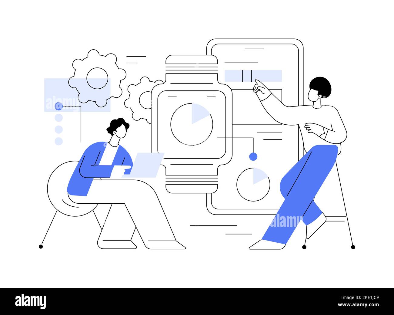 Wearable mobile app development abstract concept vector illustration ...