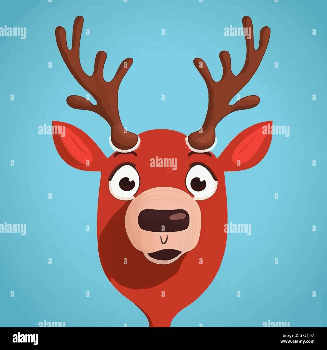 The portrait of adorable Rudolph the Red-Nosed Reindeer character on ...