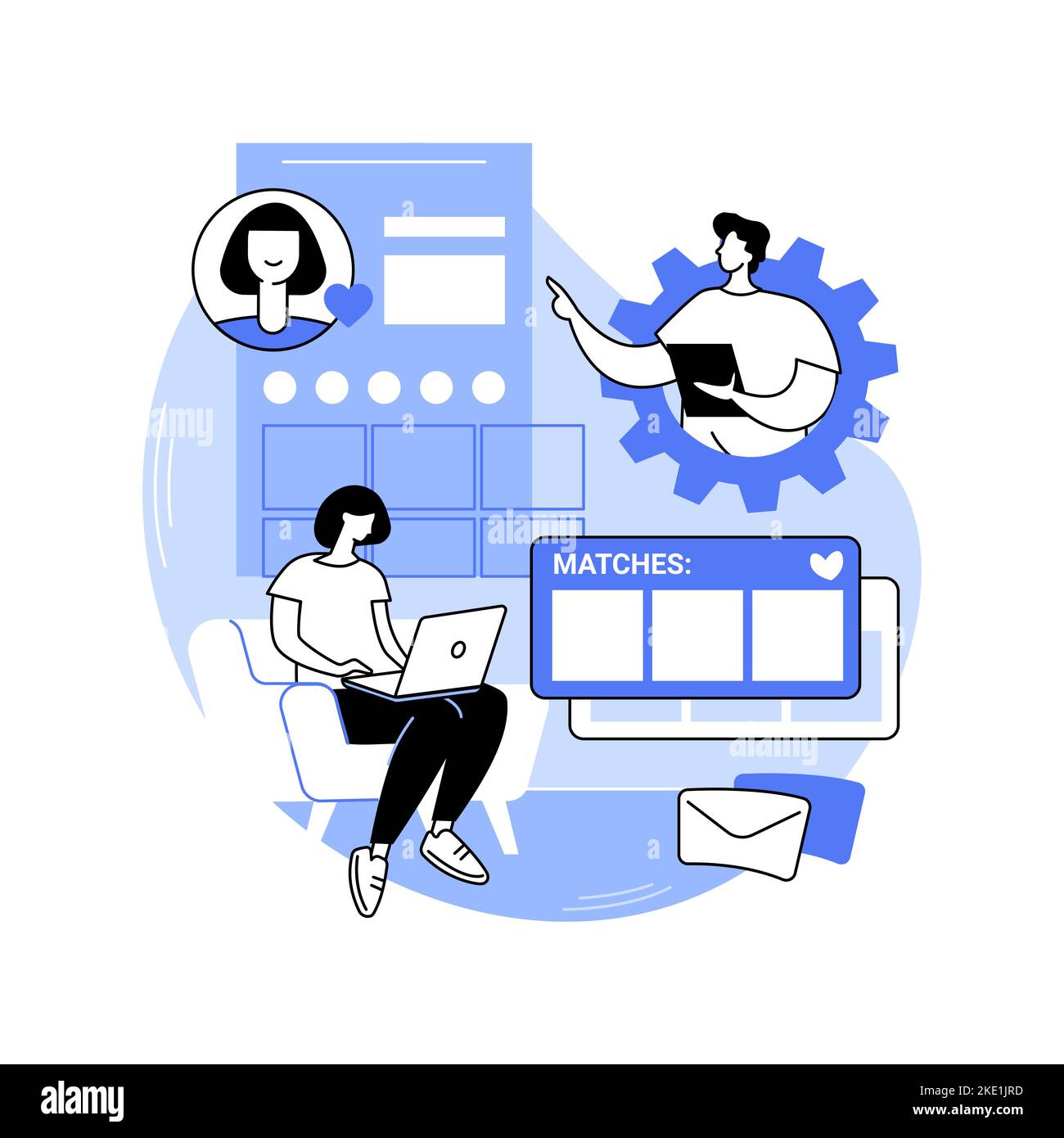 Manage online profile isolated cartoon vector illustrations Stock ...